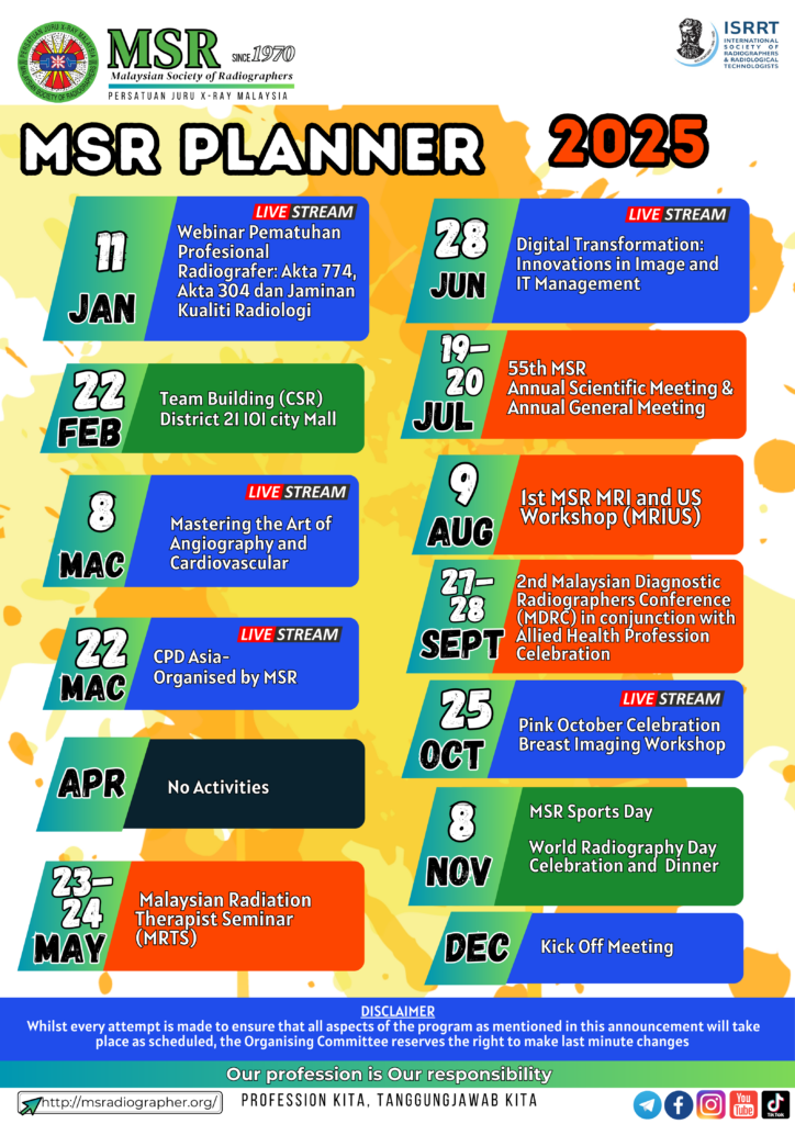 MSR PROGRAM PLANNER 2025 - Malaysian Society of Radiographers